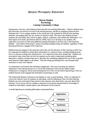 Fillable Online Sample Philosophy Statement Fax Email Print - pdfFiller
