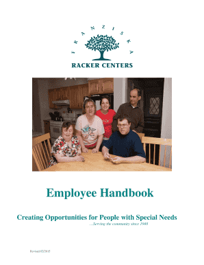 Fillable Online rackercenters Employee Handbook - Franziska Racker ...