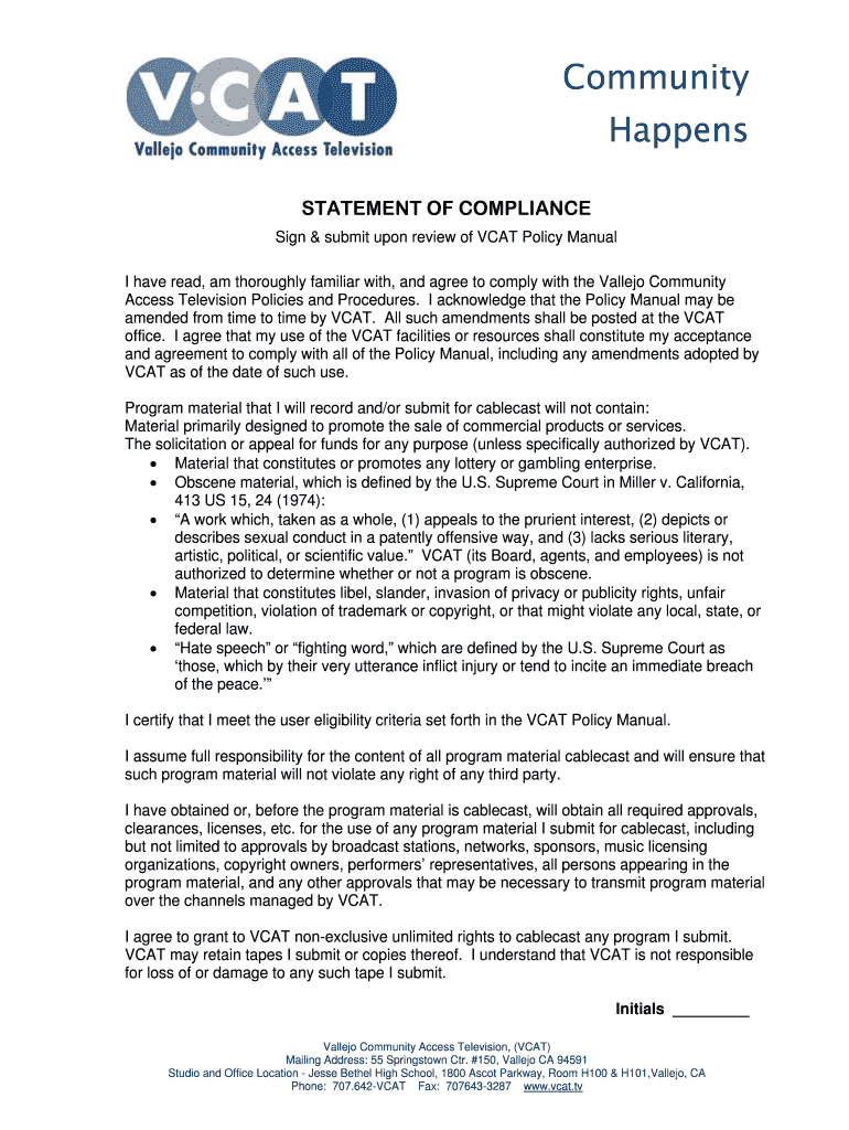 Fillable Online vcat Community Happens - VCAT Fax Email Print - pdfFiller