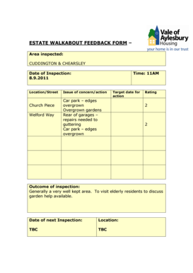 Fillable Online ESTATE WALKABOUT RESIDENT FEEDBACK FORM 8.9.2011.doc ...