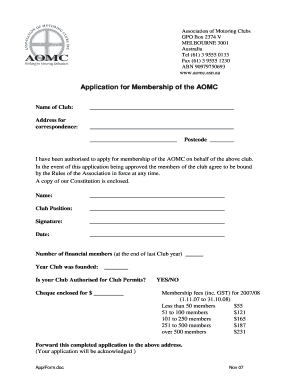 Fillable Online aomc asn Application for Membership of the AOMC - aomc ...