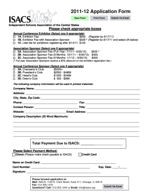 Fillable Online isacs Corporate Sponsor - isacs Fax Email Print - pdfFiller