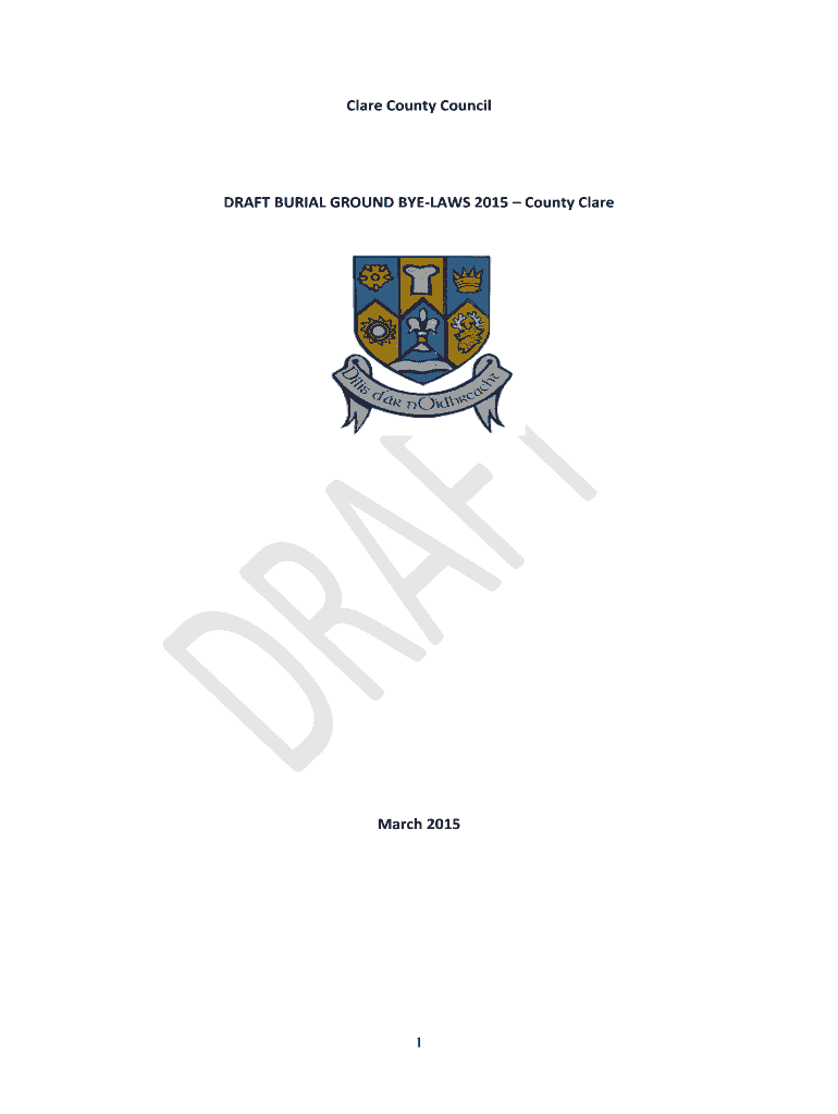 Fillable Online DRAFT BURIAL GROUND BYE-LAWS 2015 County Clare DRAFT ...