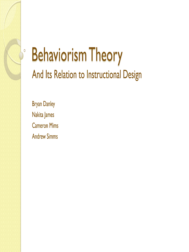 Fillable Online Behaviorism Theory Fax Email Print - pdfFiller