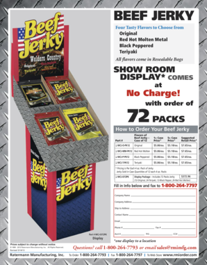 Fillable Online To view the Beef Jerky Display Form! - Ratermann ...