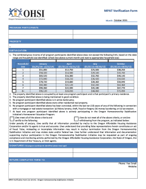 Fillable Online MPAT Verification Form - Oregon Homeownership ...