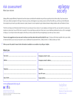 Fillable Online Risk assessment-about your seizures.indd Fax Email ...