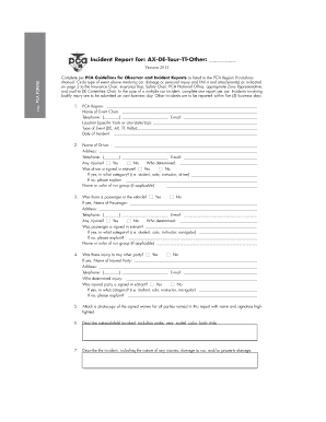 Fillable Online PCA Incident Reporting Fax Email Print - pdfFiller