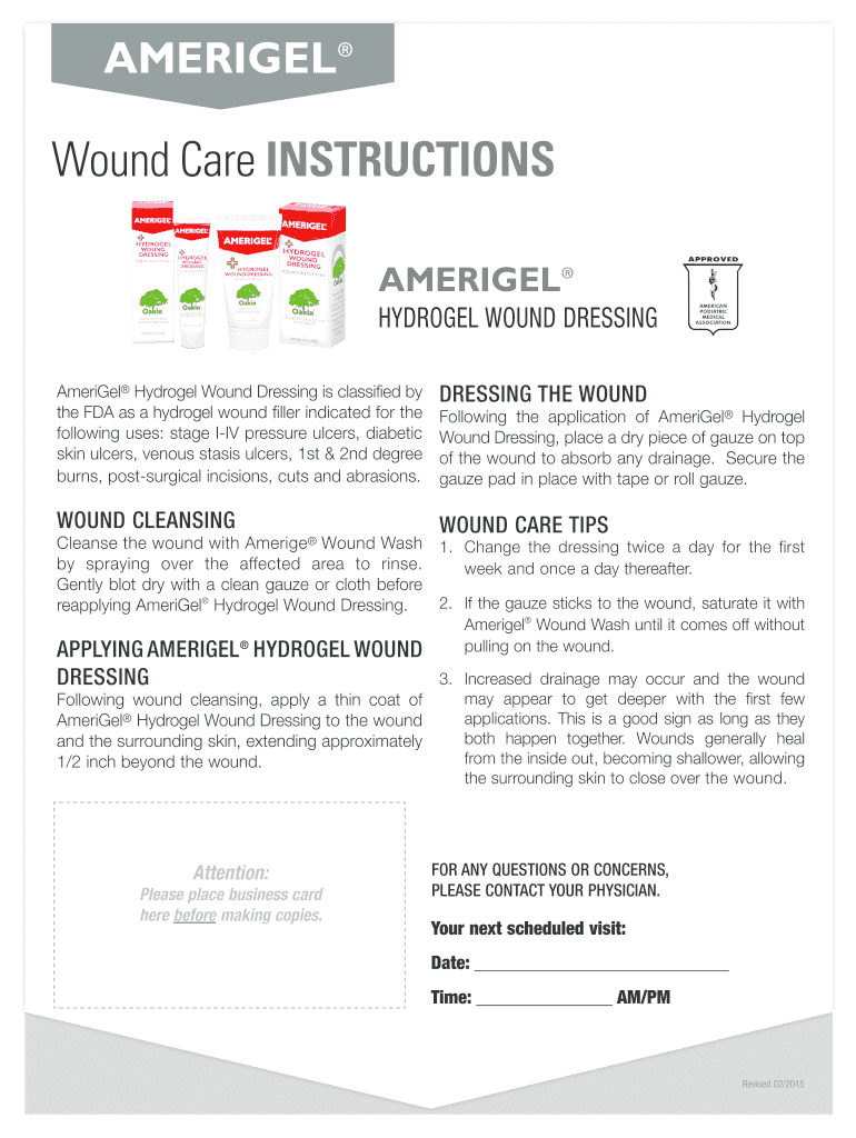 Fillable Online Wound Care INSTRUCTIONS Fax Email Print - pdfFiller