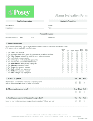 Fillable Online Alarm Evaluation Form.pdf - Posey Fax Email Print ...