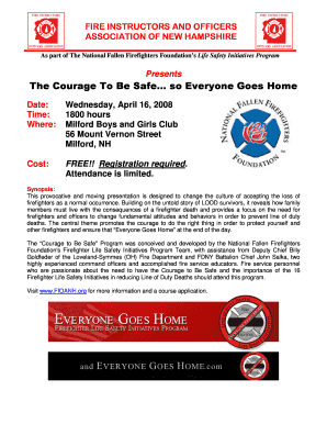 Fillable Online The Courage To Be Safe? so Everyone Goes Home - NH.gov ...