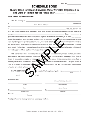 Fillable Online SCHEDULE BOND SCHEDULE BOND Fax Email Print - pdfFiller