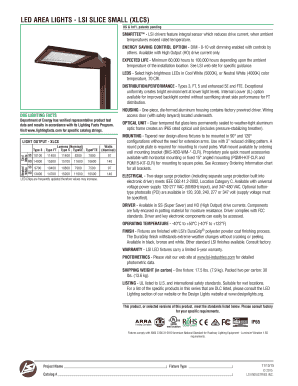 Fillable Online LED AREA LIGHTS - LSI SLICE SMALL XLCS Fax Email Print ...