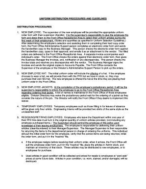 Fillable Online UNIFORM DISTRIBUTION PROCEDURES AND GUIDELINES Fax ...