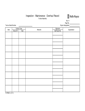 Fillable Online Inspection Maintenance Overhaul Record Fax Email Print ...