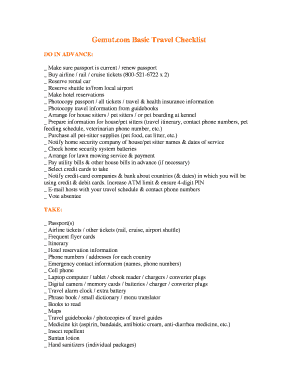Fillable Online Download Checklist PDF - Gemut.com Fax Email Print ...
