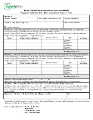 Fillable Online RHRA Reimbursement Form Fax Email Print - pdfFiller