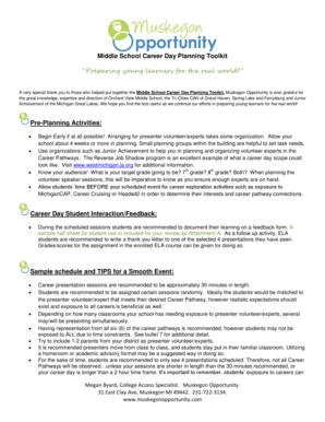 Fillable Online Middle School Career Day Planning Toolkit - Fax Email ...