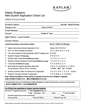 Fillable Online Kaplan Singapore Fax Email Print - pdfFiller