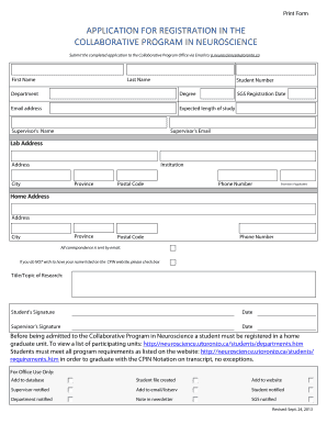 Fillable Online APPLICATION FOR REGISTRATION IN THE COLLABORATIVE ...
