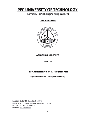 Fillable Online pec ac PEC UNIVERSITY OF TECHNOLOGY (Formerly Punjab ...