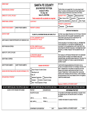 Fillable Online Protest Form - Santa Fe County Fax Email Print - pdfFiller