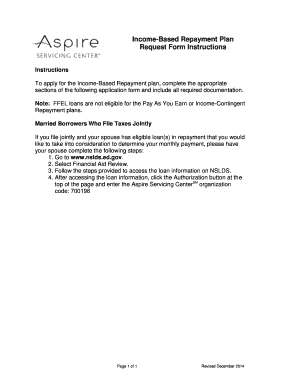 Fillable Online studentloan Income-Based Repayment Plan Request Form ...