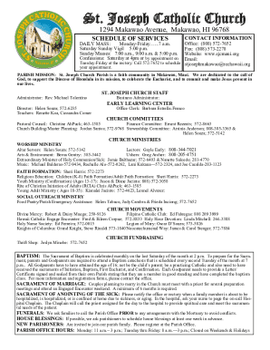 Fillable Online Parish Details - Roman Catholic Church in the State of ...