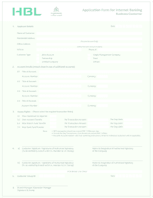 Fillable Online HBL forms Domestic Business customer1 Fax Email Print ...