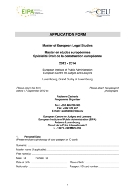 Fillable Online APPLICATION FORM - European Institute of Public ...