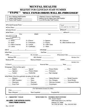 Fillable Online acbhcs MHS Staff Number Form.doc Fax Email Print ...