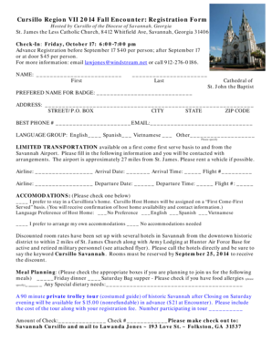 Fillable Online natl-cursillo Cursillo Region VII 2014 Fall Encounter ...