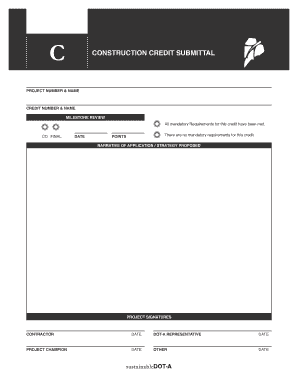 Fillable Online CONSTRUCTION CREDIT SUBMITTAL - Department of Fax Email ...