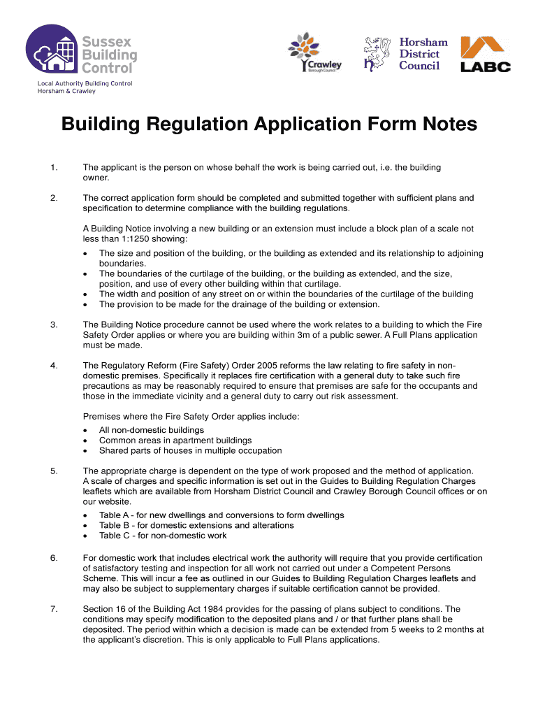 Fillable Online horsham staging squiz co Building Regulation ...