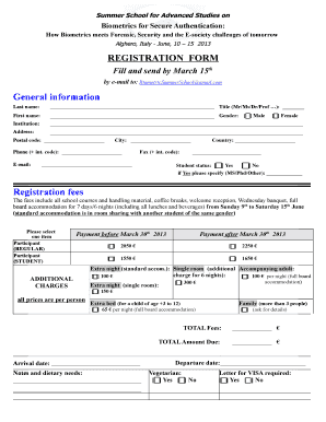 Fillable Online biometrics uniss REGISTRATION FORM General information ...