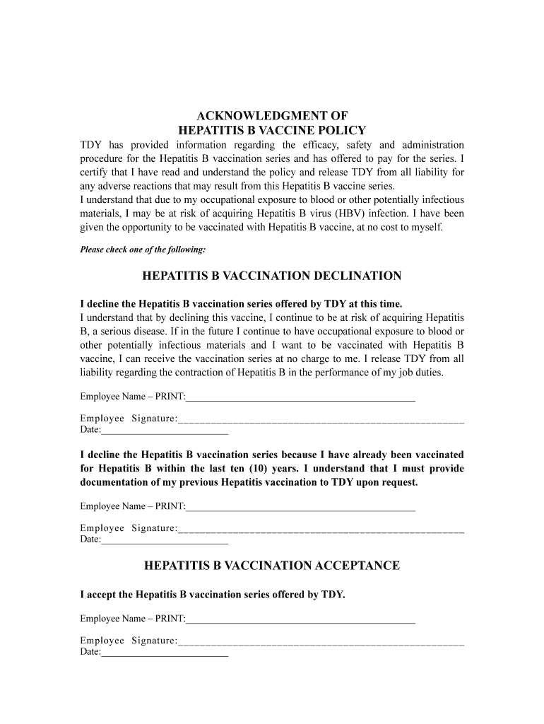 Fillable Online Hepatitis B Statement Fax Email Print - pdfFiller