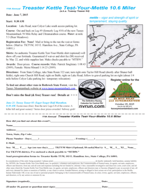 Fillable Online Treaster Kettle Test-Your-Mettle 10 Fax Email Print ...