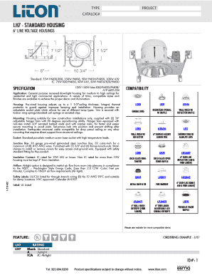 Fillable Online LH7 - STANDARD HOUSING - Liton Fax Email Print - pdfFiller