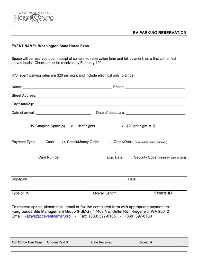 Fillable Online RV Application - WaStateHorseExpo Fax Email Print ...
