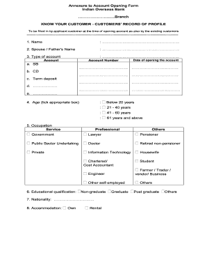 Iob Kyc Form Online Register - Fill Online, Printable, Fillable, Blank ...