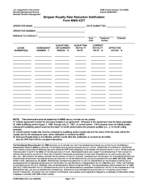 Fillable Online onrr Stripper Royalty Rate Reduction Notification 2004 ...