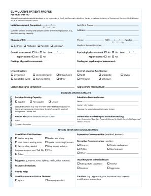 Fillable Online vkc mc vanderbilt CUMULATIVE PATIENT PROFILE Fax Email Print - pdfFiller