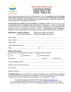 Fillable Online calhospice ICD-10 Overview flyer and registration form ...