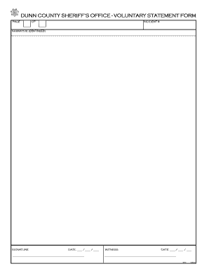 Fillable Online Voluntary statement form - Dunn County Sheriff's Office ...