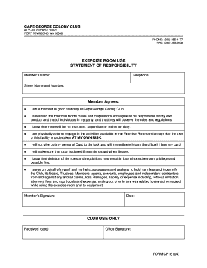 Fillable Online capegeorge Form CP16 04 -- Exercise Room Waiver.doc ...