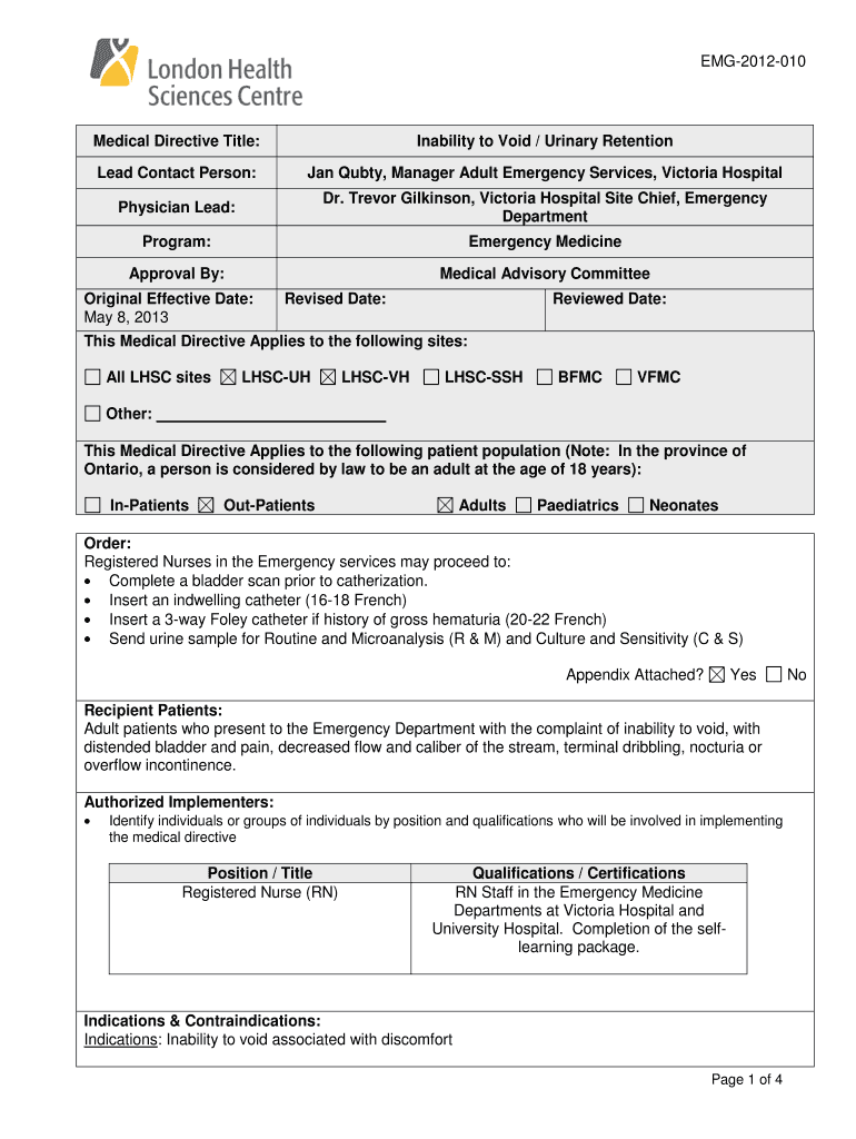 Fillable Online meddirs lhsc on Medical Directive and/or Delegation ...