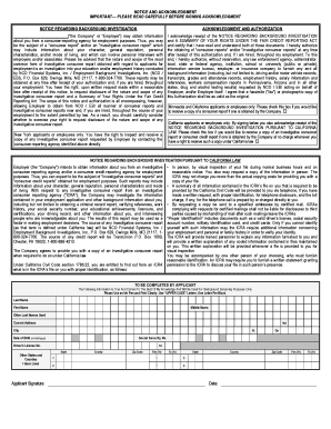 Fillable Online Background Acknowledgement Form Fax Email Print - pdfFiller