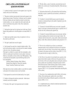 Fillable Online sos sd Circulating a nominating petition - South Dakota ...