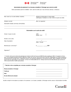 Fillable Online international gc Autorisation de paiement un bureau ...