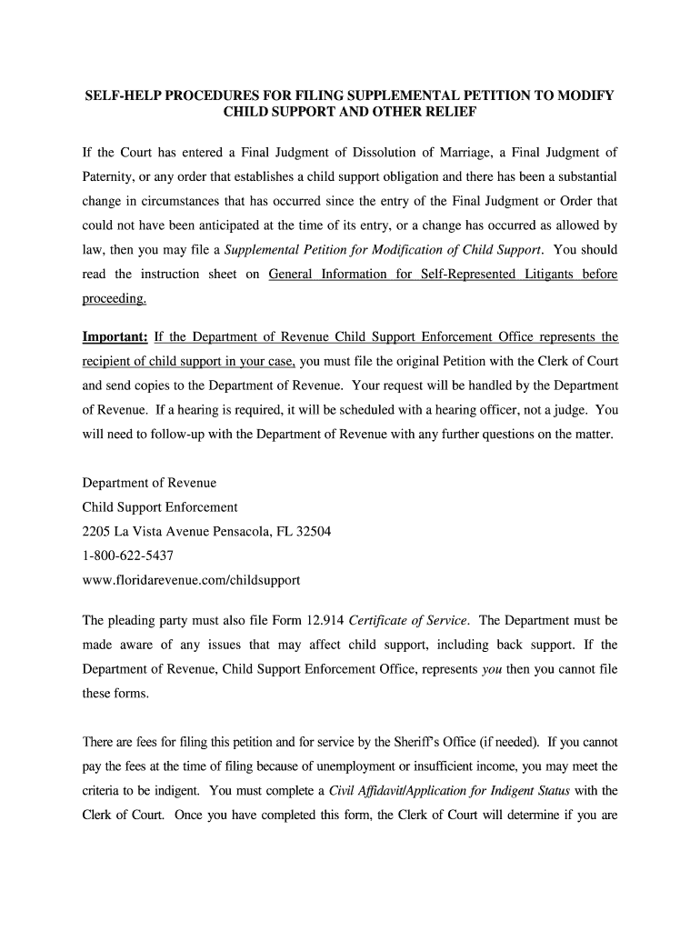 Fillable Online SELF-HELP PROCEDURES FOR FILING SUPPLEMENTAL PETITION ...